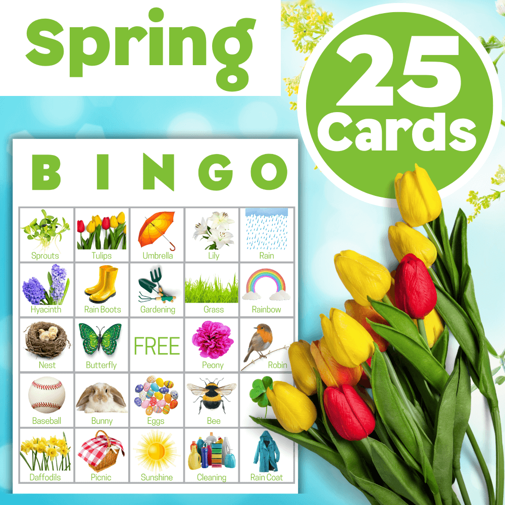 Spring Bingo Cards 🦋 200 Unique Spring Themed Game Cards – Bingo Printables