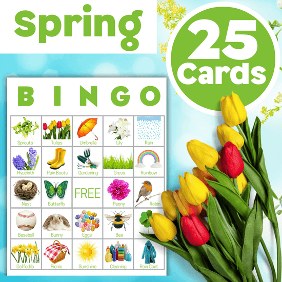 Spring Bingo Cards 🦋 200 Unique Spring Themed Game Cards – Bingo Printables