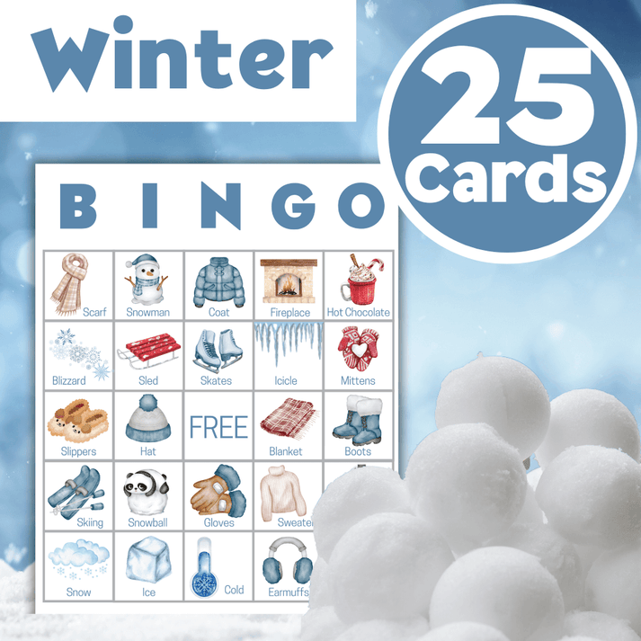 Winter Bingo Cards ️ 200 Unique Winter Themed Game Cards – Bingo Printables