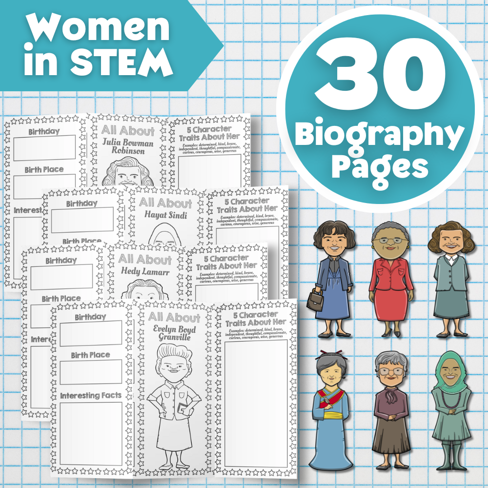 Women in STEM - 30 Biography Worksheets 🧬 – Bingo Printables