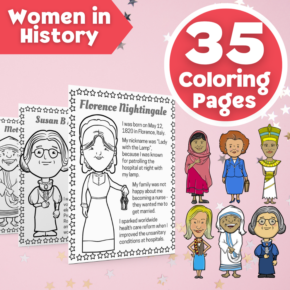 Women Who Made History Coloring Pages | Inspirational Female Leaders ...