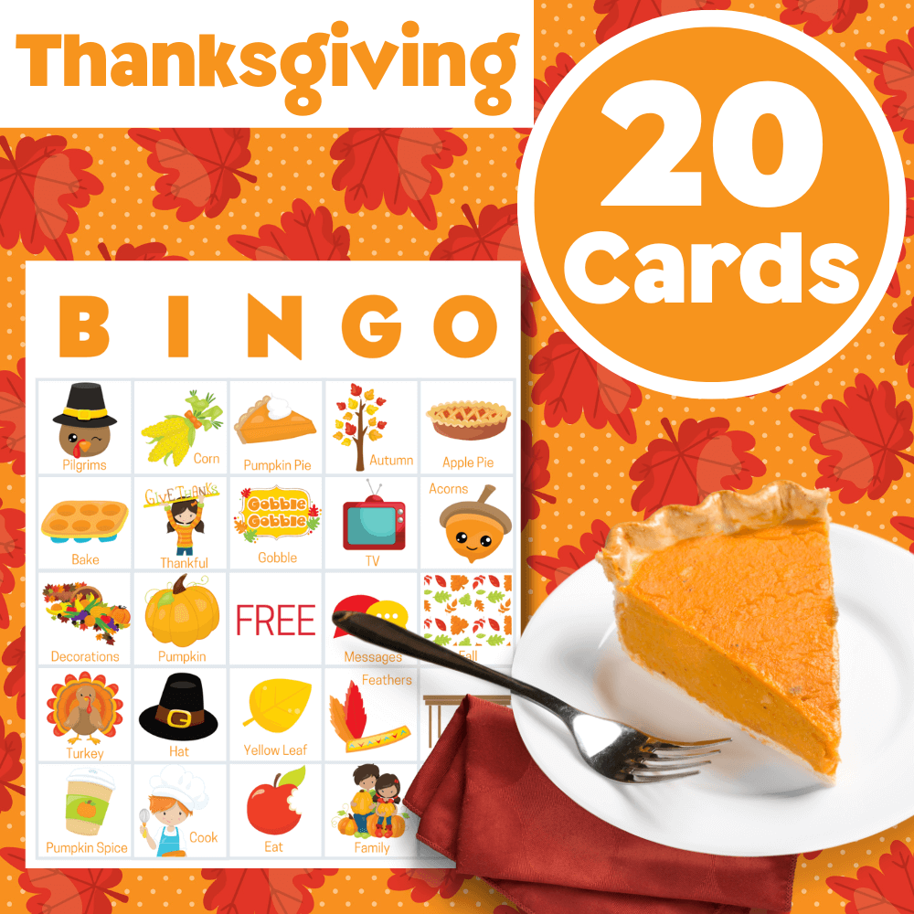 Thanksgiving Bingo Cards 🦃 150 Printable Unique Game Cards 🍁 – Bingo ...