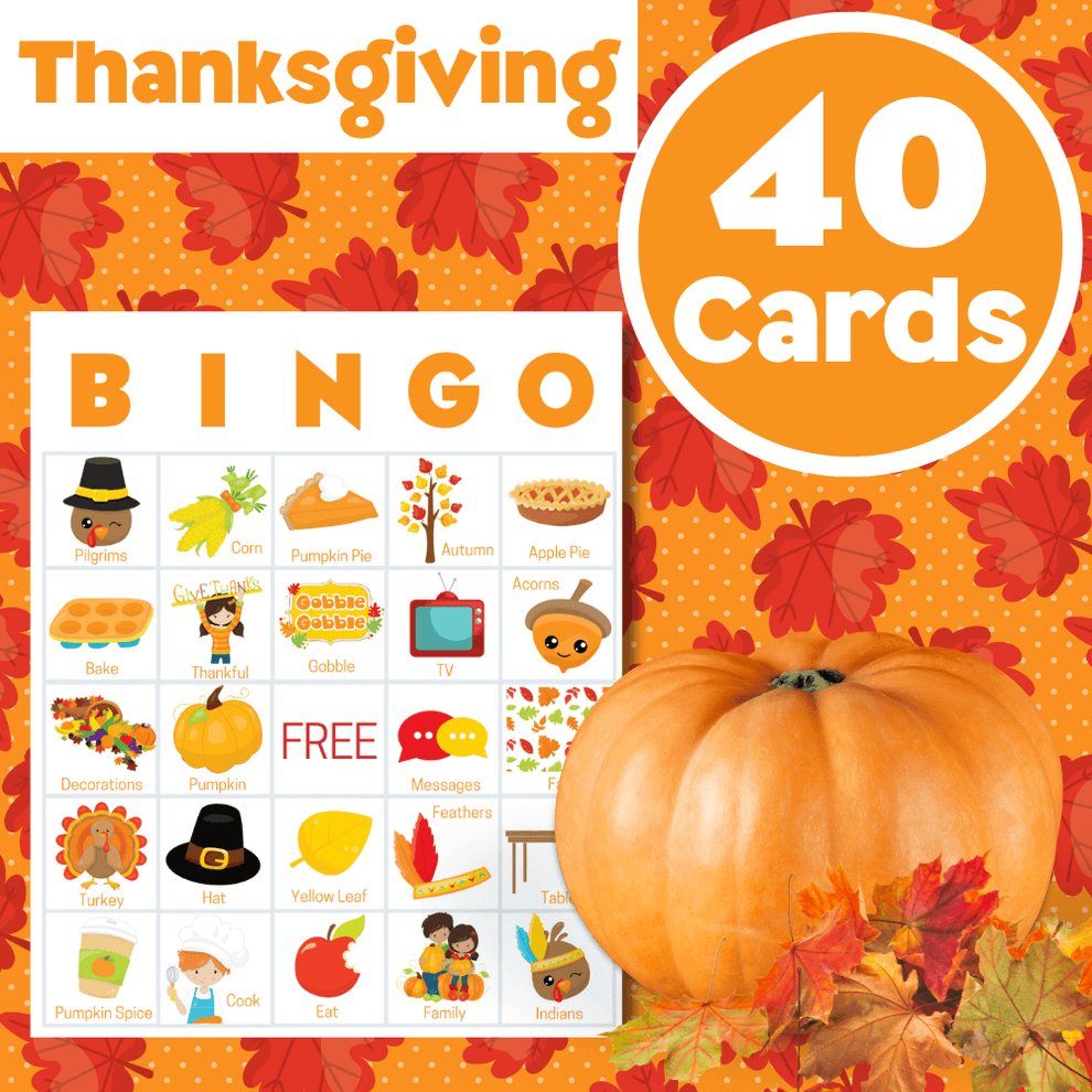 Thanksgiving Bingo Cards 🦃 150 Printable Unique Game Cards 🍁 – Bingo ...
